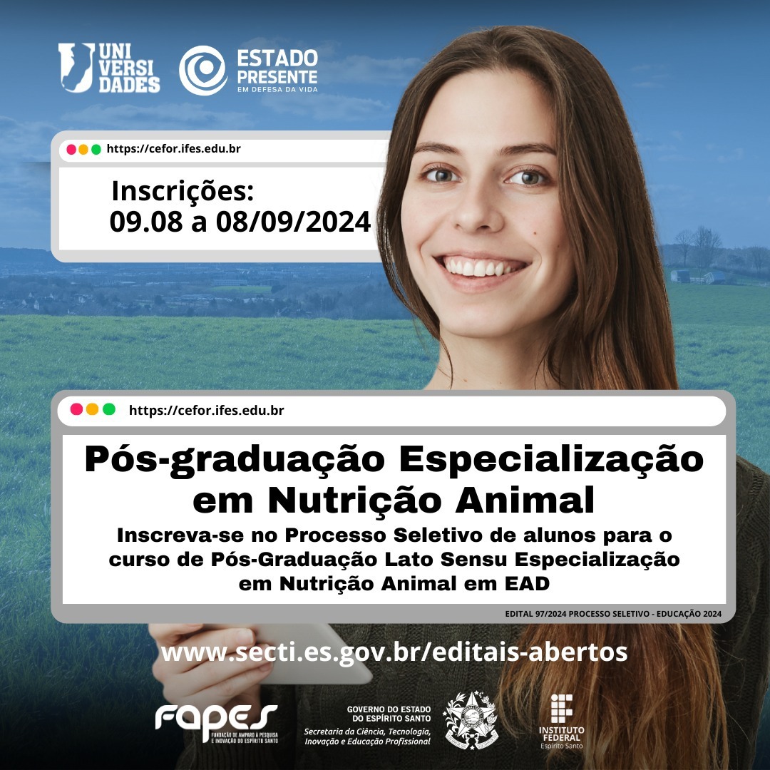 SECTI - Governo do Estado abre 200 vagas para pós-graduação em Nutrição ...